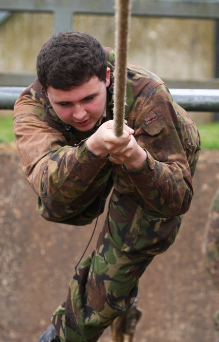Public services - student crossing a rope - Reaseheath College