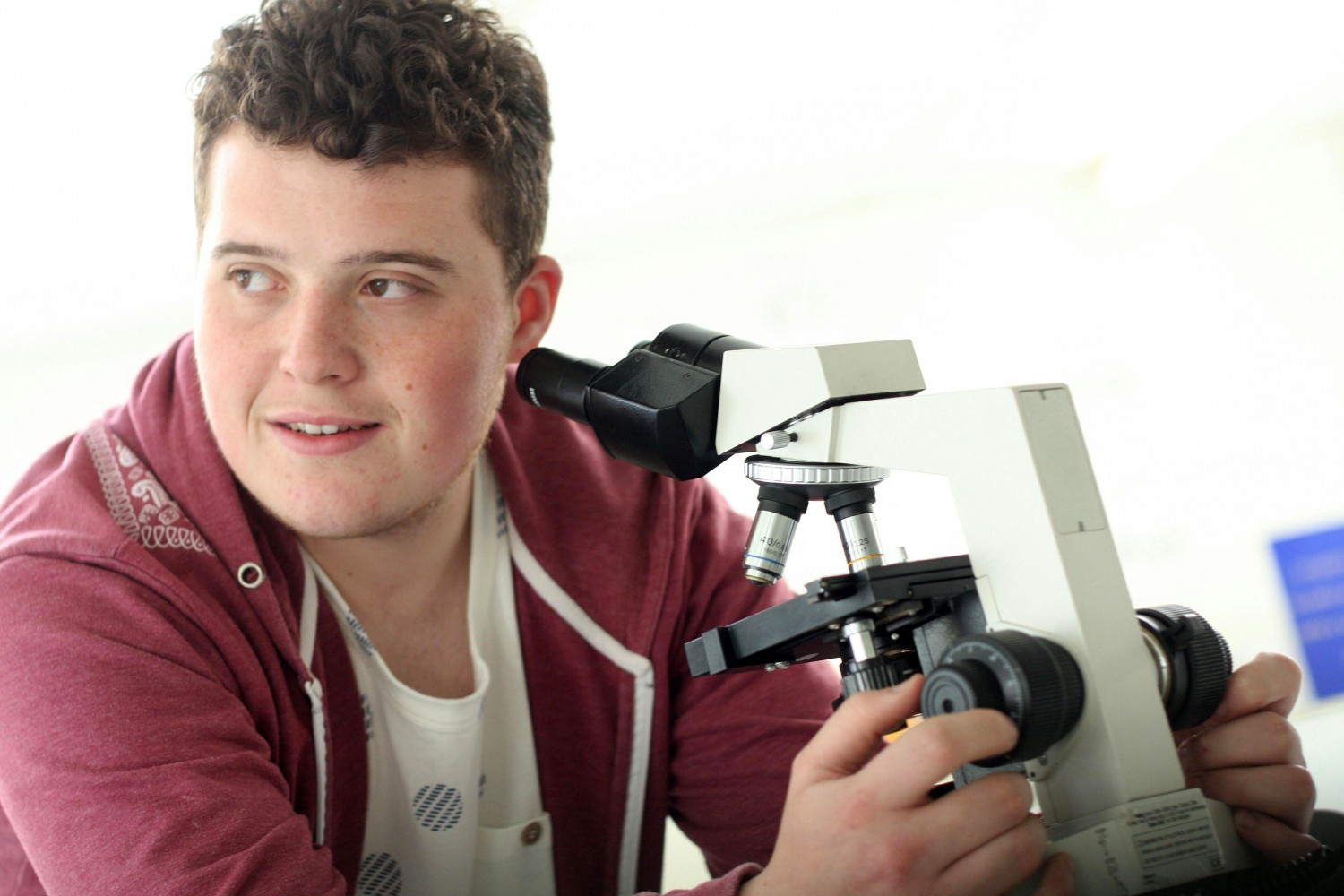 Horticulture - student with microscope - Reaseheath College