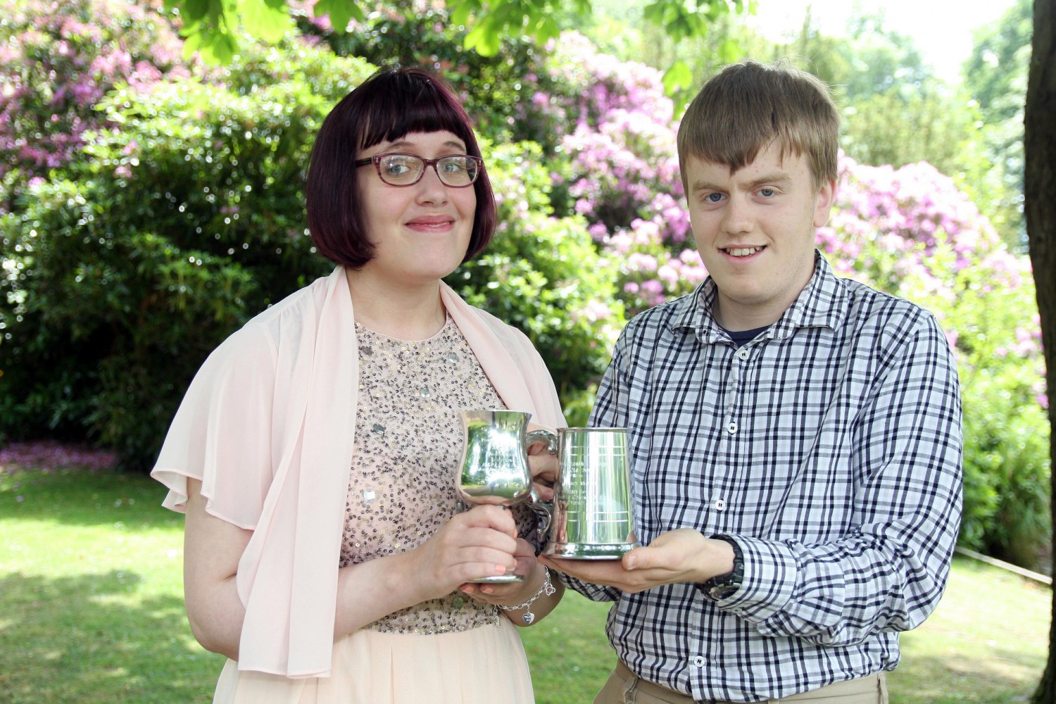 Entry level most improved student Emma Sutton with Best Overall Student, Barney Moffitt ...