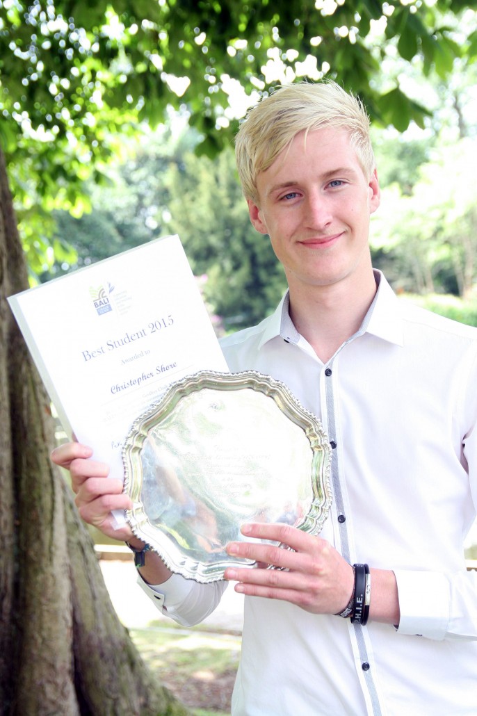 HORTICULTURE Christopher Shore with both awards - Reaseheath College