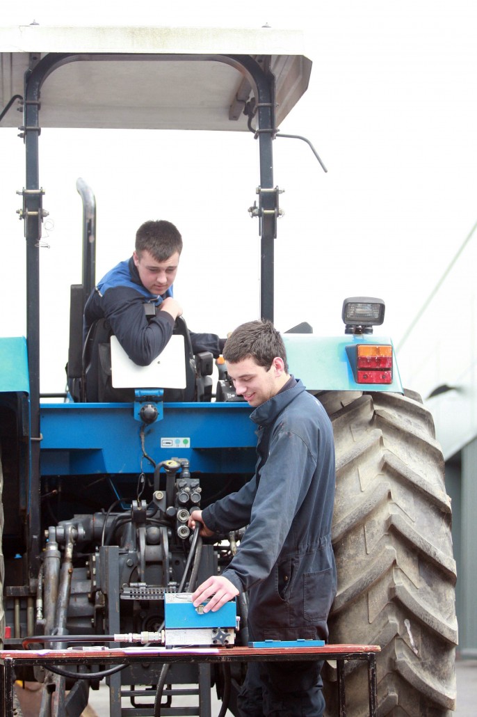 Ag eng - students with tractor - Reaseheath College