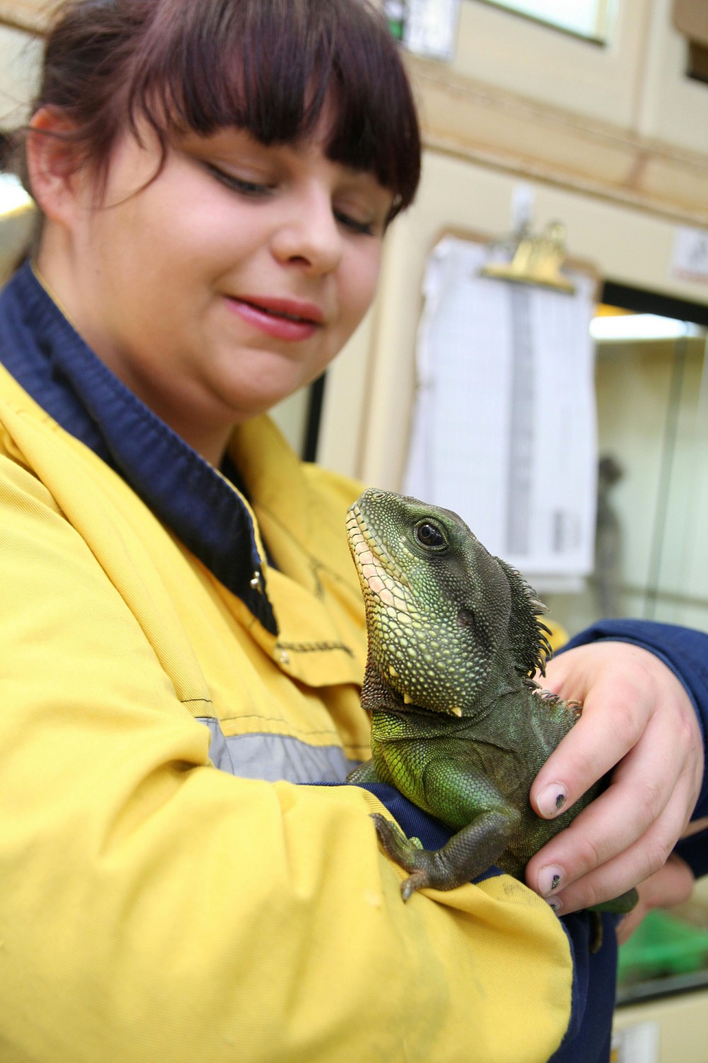 An man - student with lizard - Reaseheath College
