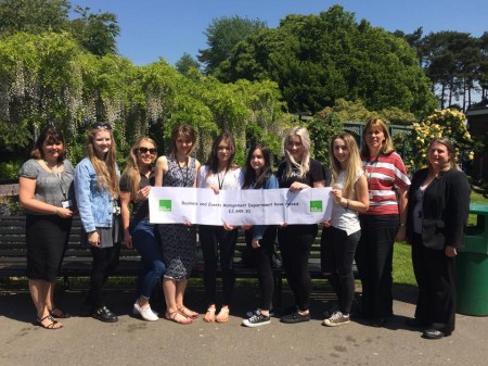 Business - students and staff cheque handover - Reaseheath College
