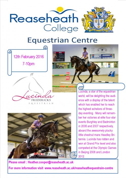 Lucinda Fredericks Demo poster - Reaseheath College