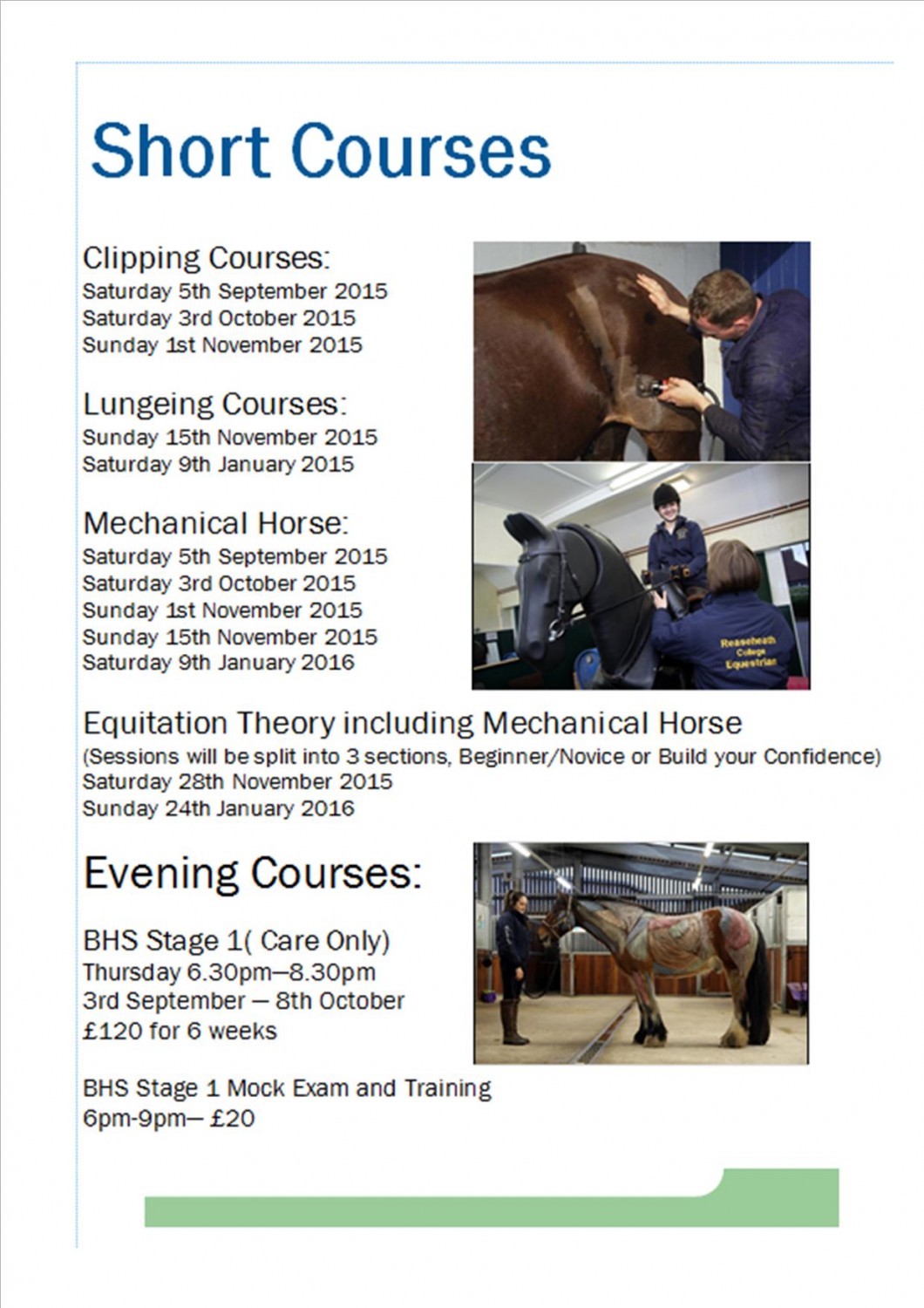 Short Courses - Reaseheath College