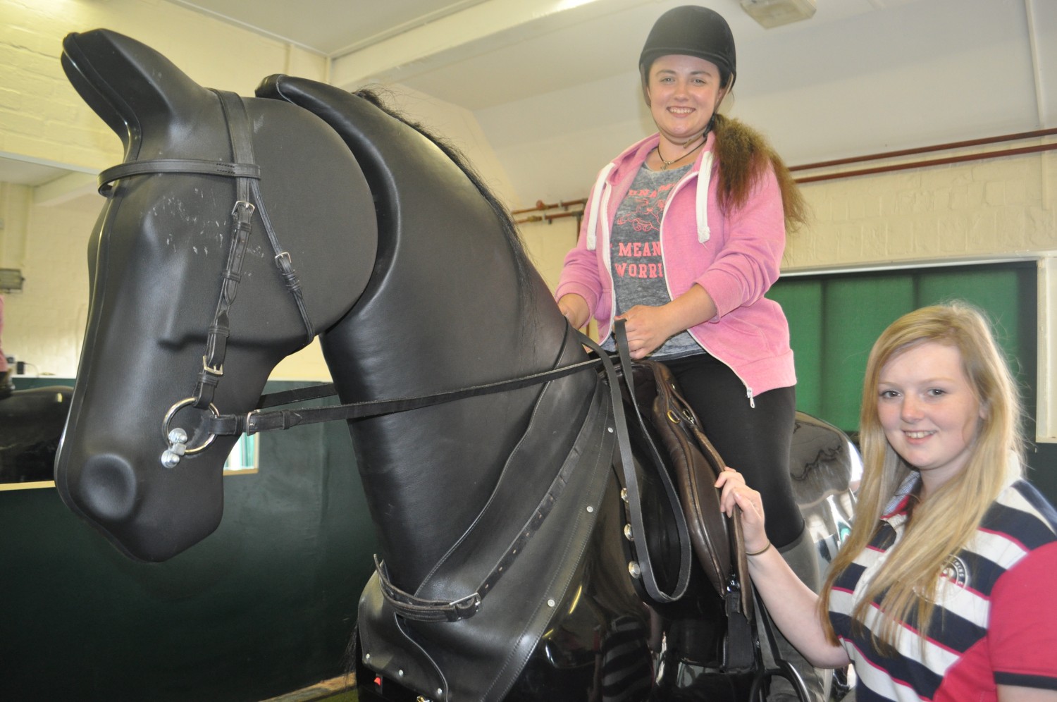 Equine students Lucy Williams and rider Natalie-Jade Hadfield ...