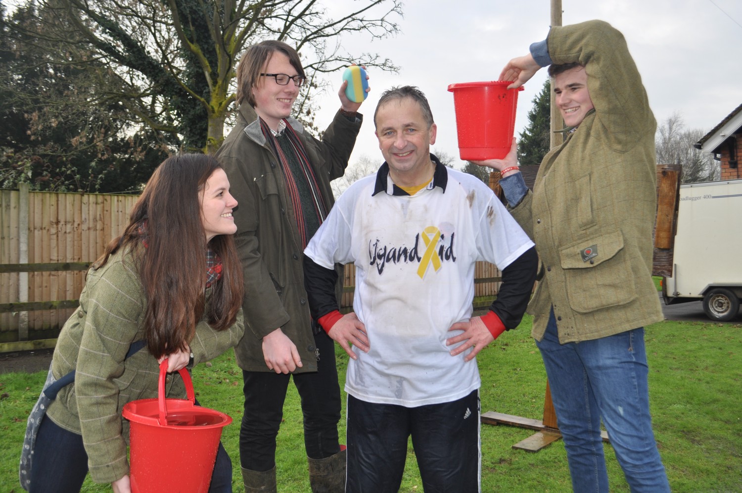 Mark braves a soaking for a good cause - Reaseheath College
