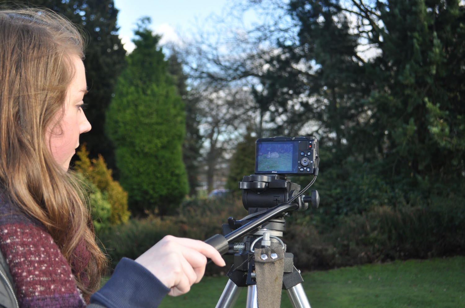 Marie Blowers filming rabbits 2 - Reaseheath College