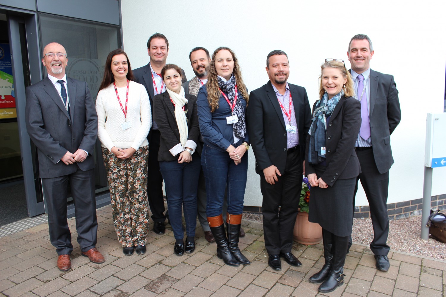 Brazilian delegation with Meredydd David, Rachel Ellis-Jones and Mark Harris - Reaseheath College