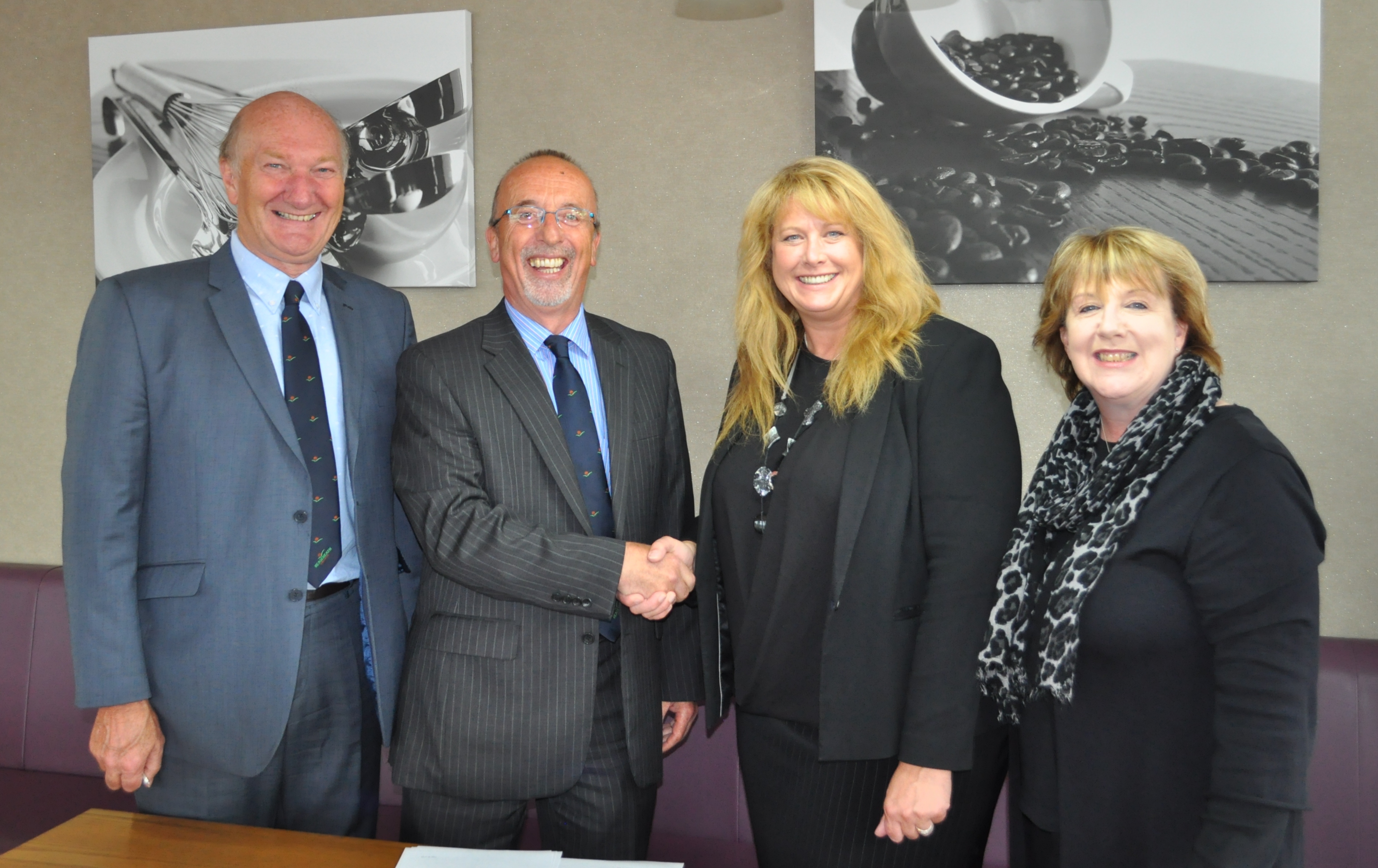 Richard Ratcliffe, Meredydd David, NSC Principal Jackie Doodson, Chair of Govs Gillian Richards ...