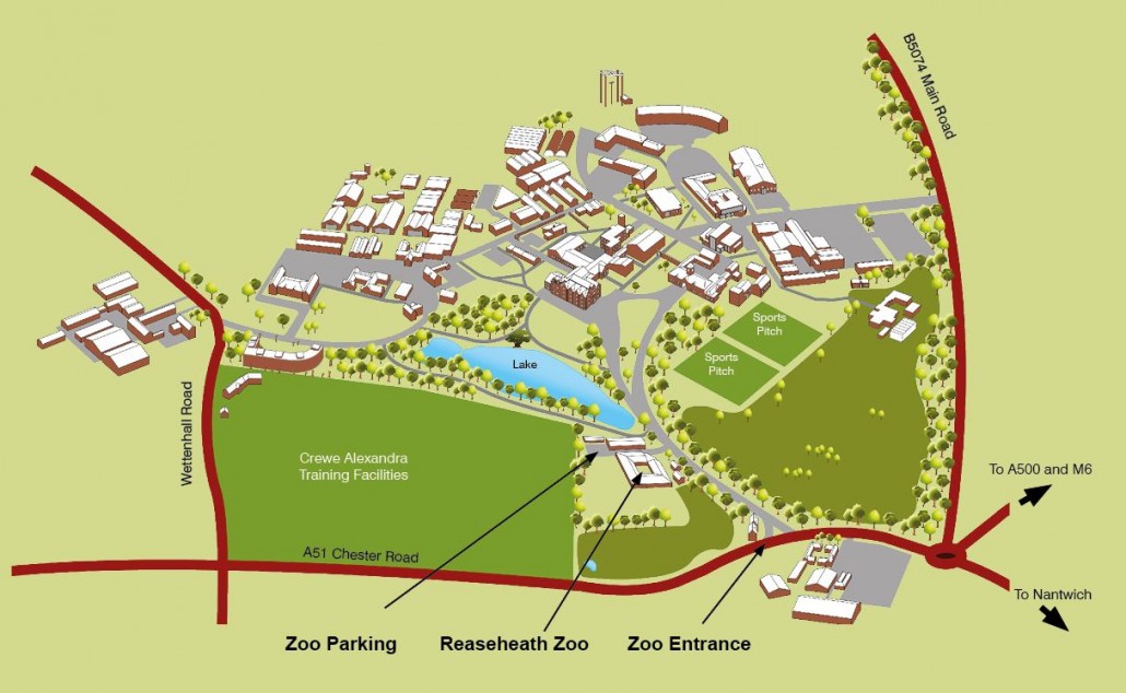 Reaseheath Zoo Map Reaseheath College