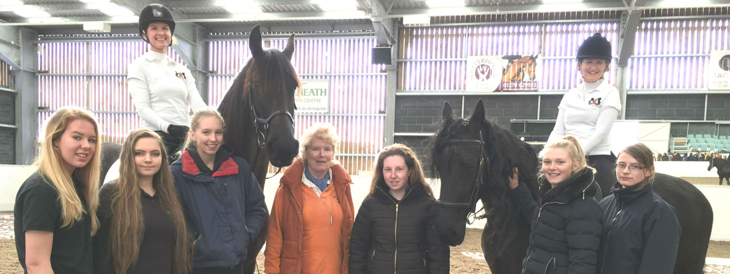 Horse care apprentices Pam Rigby Julie Messenger Grace Mary Morgan Xara ...