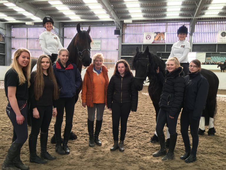 Horse care apprentices, Pam Rigby, Julie Messenger, Grace, May Morgan, Xara - Reaseheath College