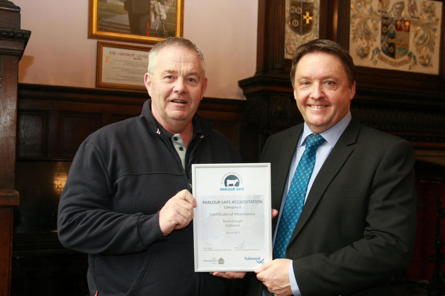 Kevin Gough (Fullwood) with Dave Kynaston Vice Principal - Reaseheath College