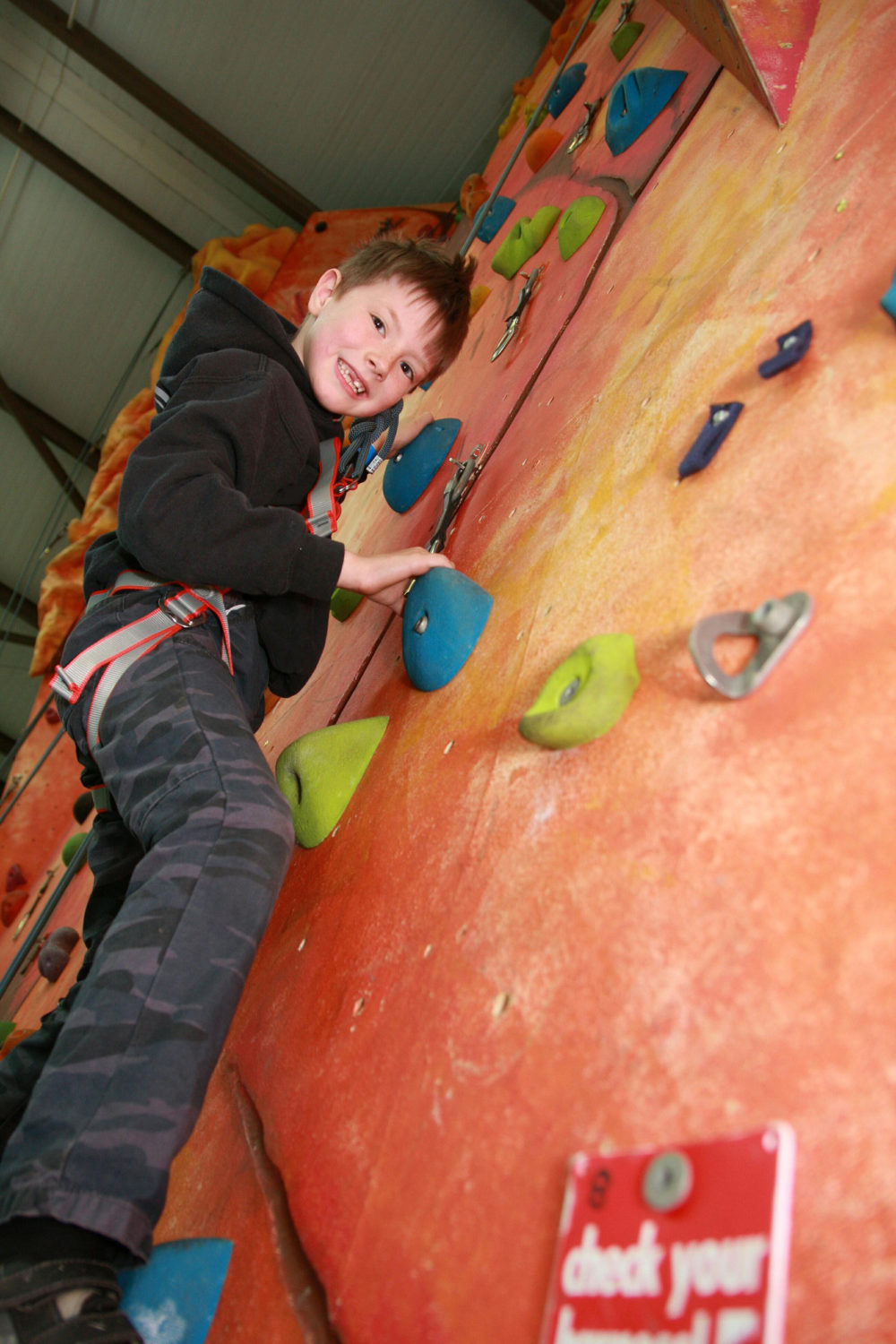 7. George Dunn, 7, on the climbing wall - Reaseheath College