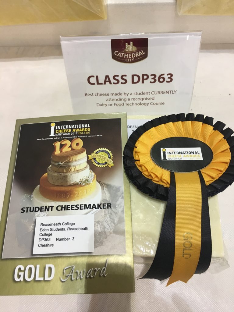 gold for student cheese - Reaseheath College