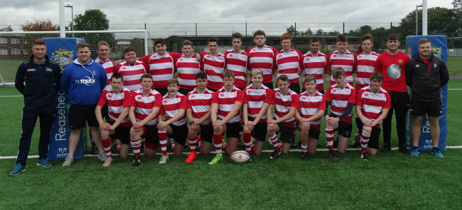 Mens Rugby team with staff slider - Reaseheath College