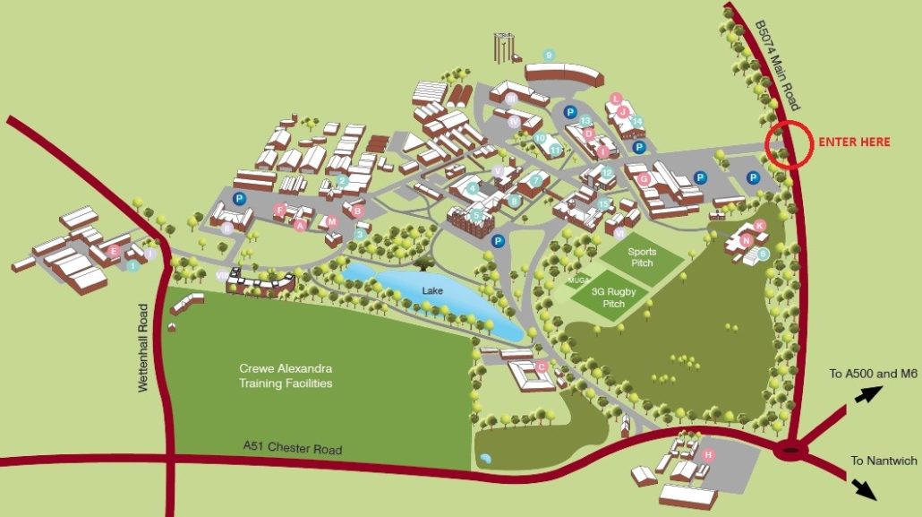 Enter on B5074 map - Reaseheath College