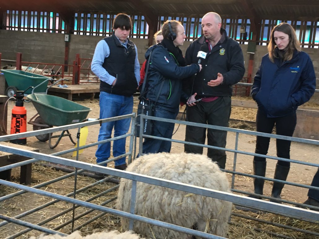 James Bickerton and other speakers, sheep pen - Reaseheath College