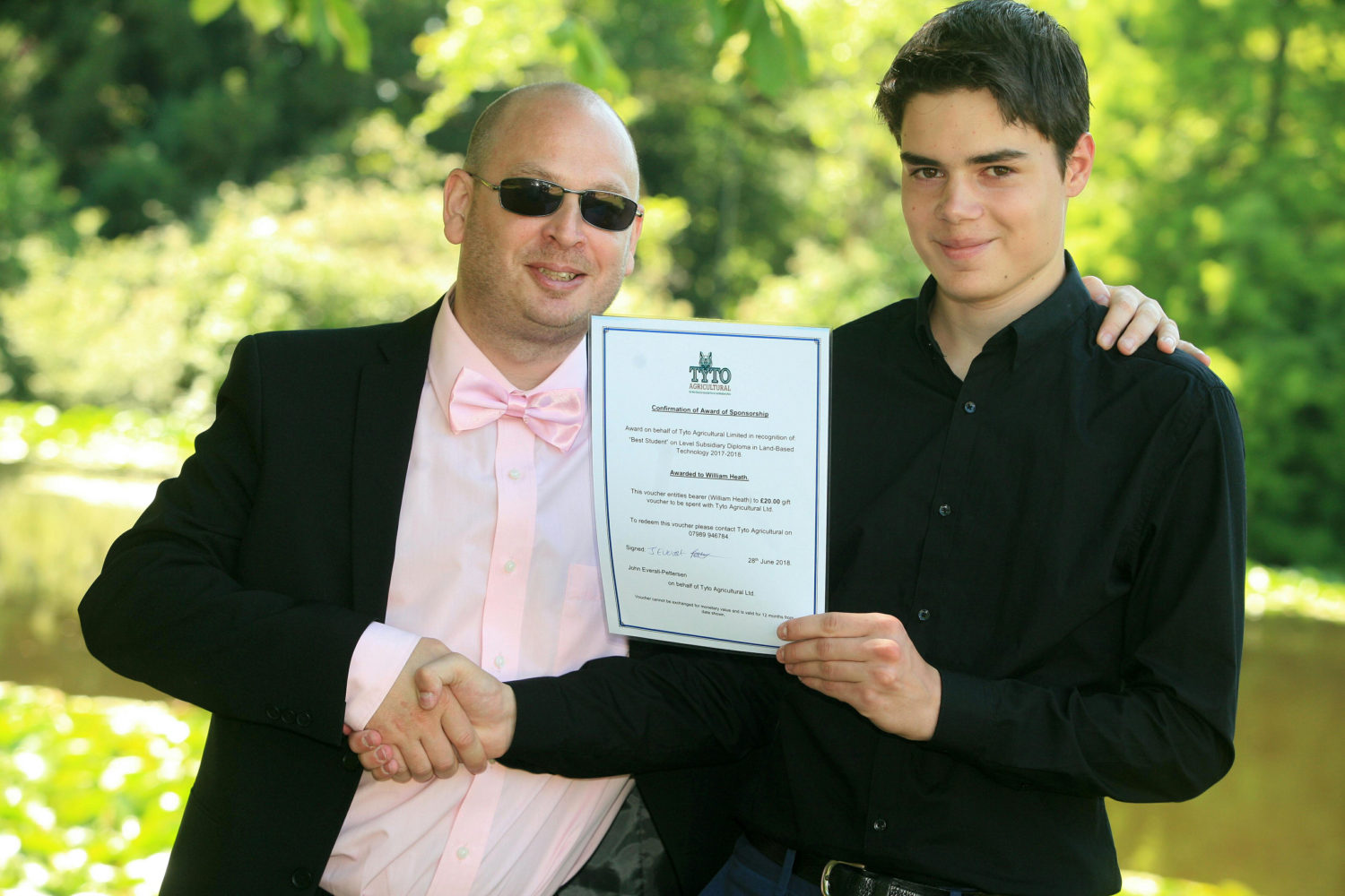 AG ENG L3 Subsid Best Student William Heath with Douglas Keech - Reaseheath College