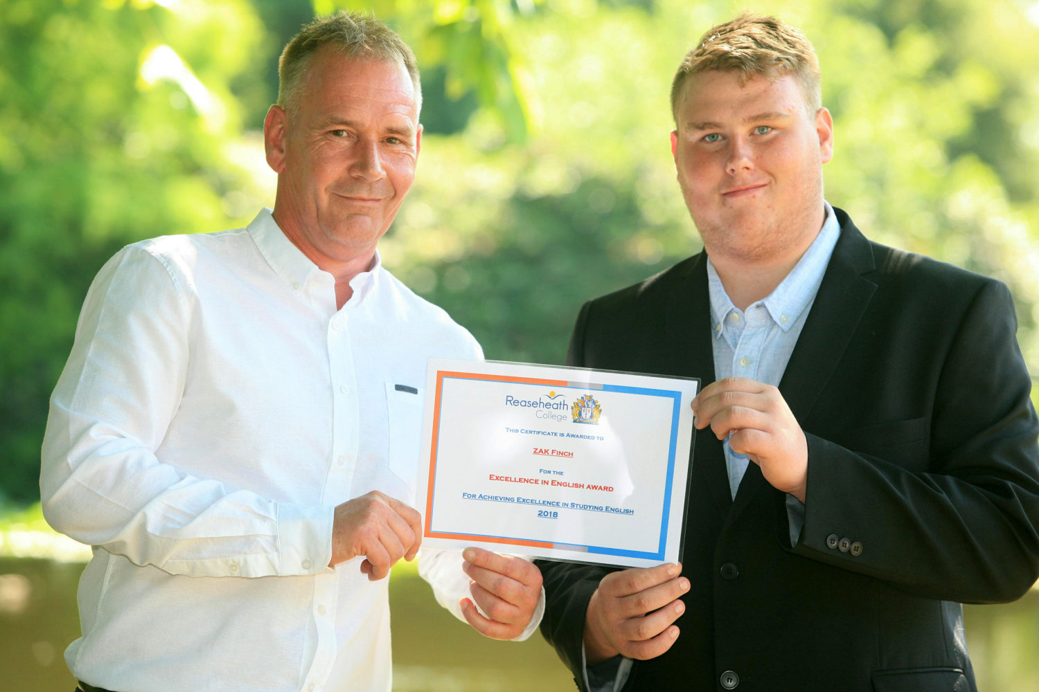 CROSS COLLEGE English Award - Mick Hargreaves and Zak Finch - Reaseheath College