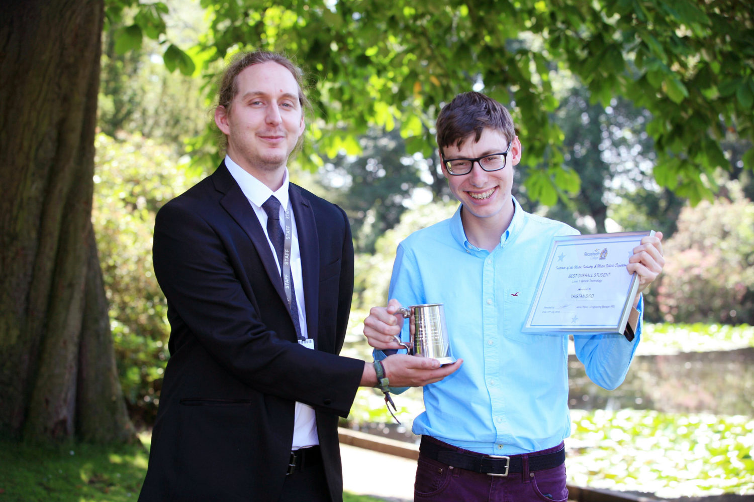 Engineering - Steven Radcliffe (course manager) and Tristan Bird (L1) - Reaseheath College