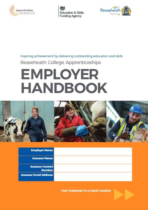 Apprenticeship Employer Handbook - Front Cover - Reaseheath College