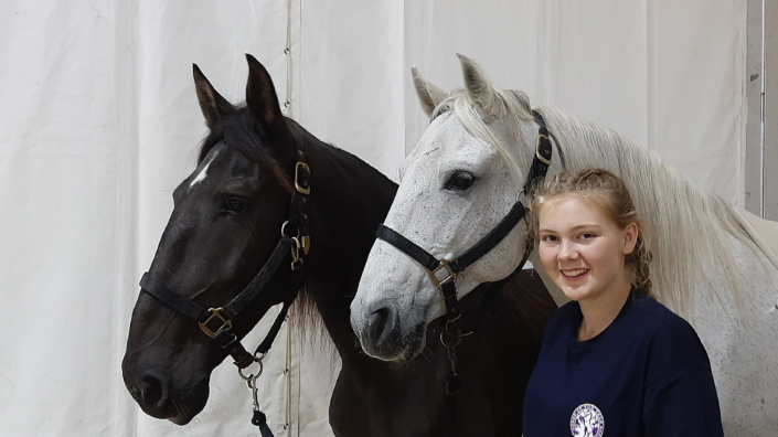 student with stunt horses - Reaseheath College