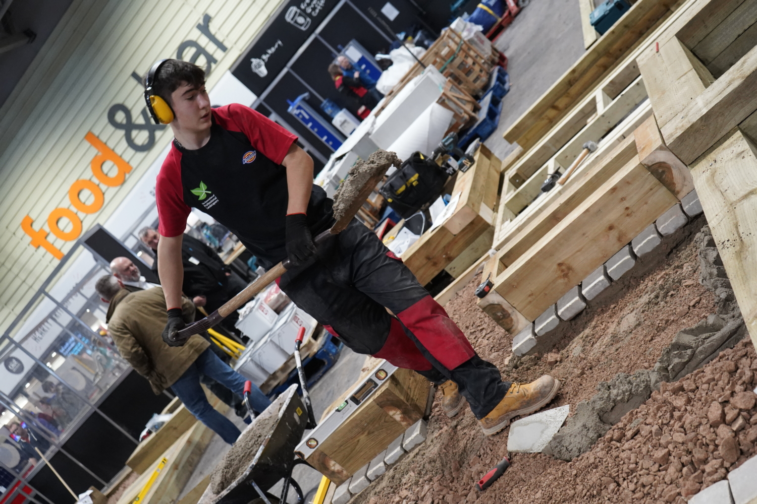 Eliot Johnson competing in Landscaping at WorldSkills - Reaseheath College