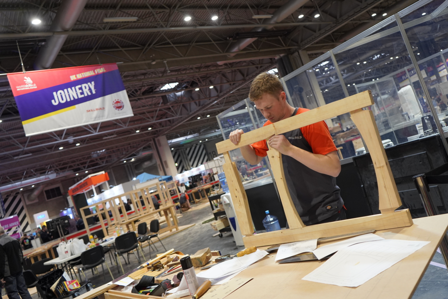 Harry Hiscoe-James competing in Joinery at WorldSkills - Reaseheath College