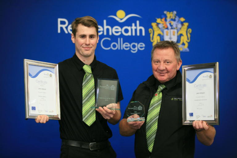 Best Intermediate apprentice Jason Edwards with Butchery Manager Kevin Haysted - Reaseheath College