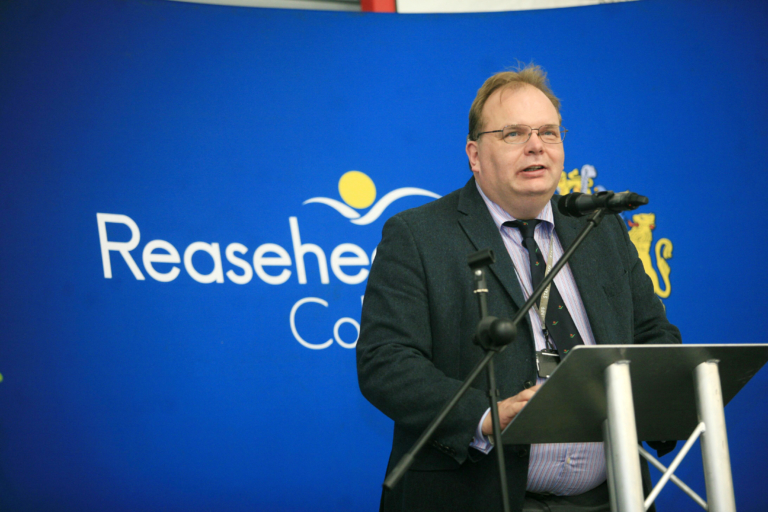 Principal and CEO Marcus Clinton addresses the audience - Reaseheath College