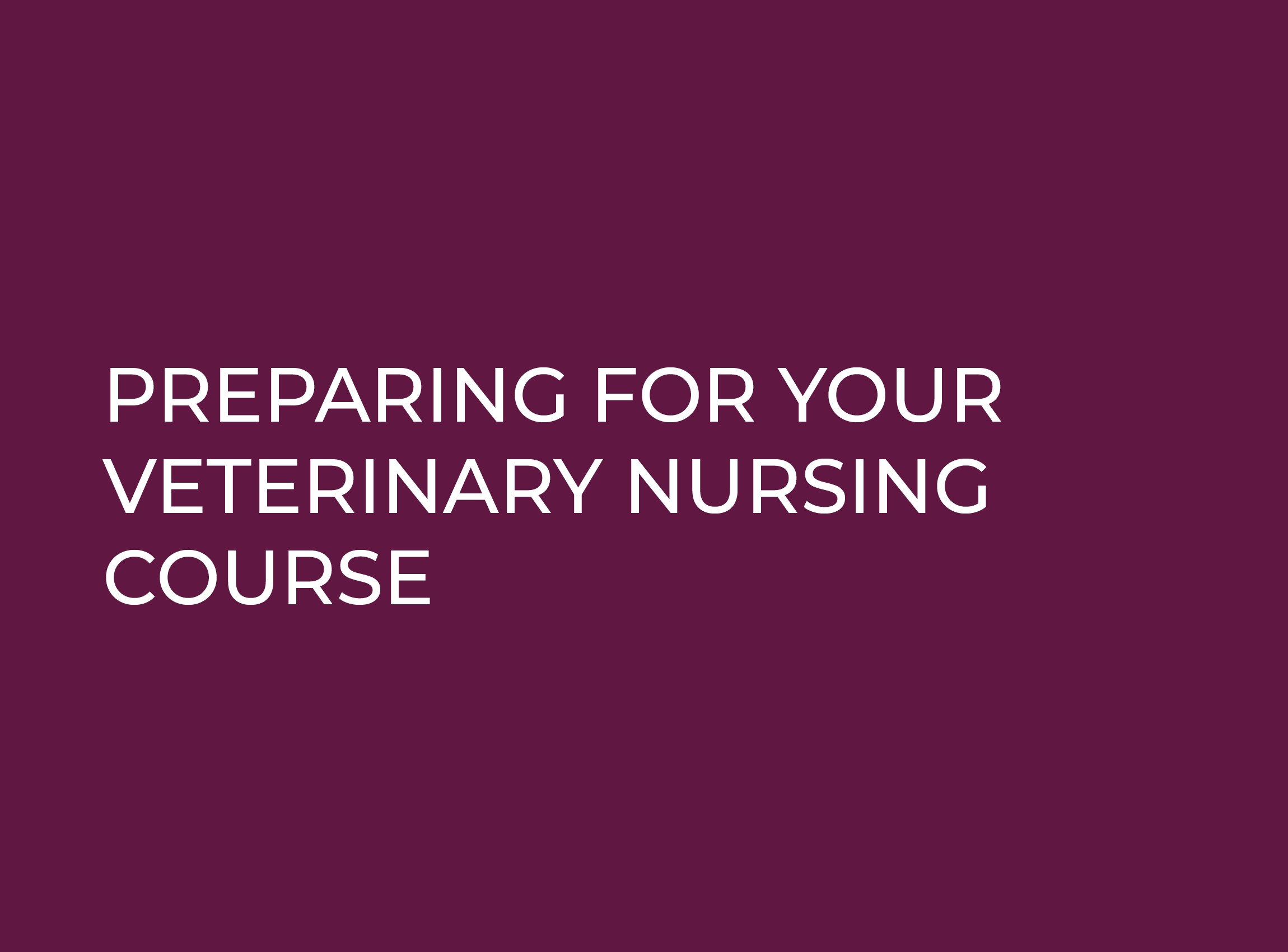 Veterinary Nursing Prep - Reaseheath College