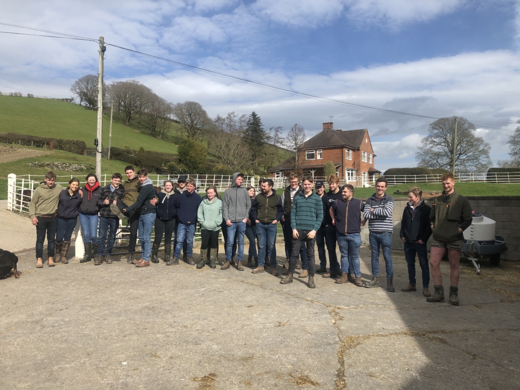 Morgan Tudor (right) agric group visit - Reaseheath College