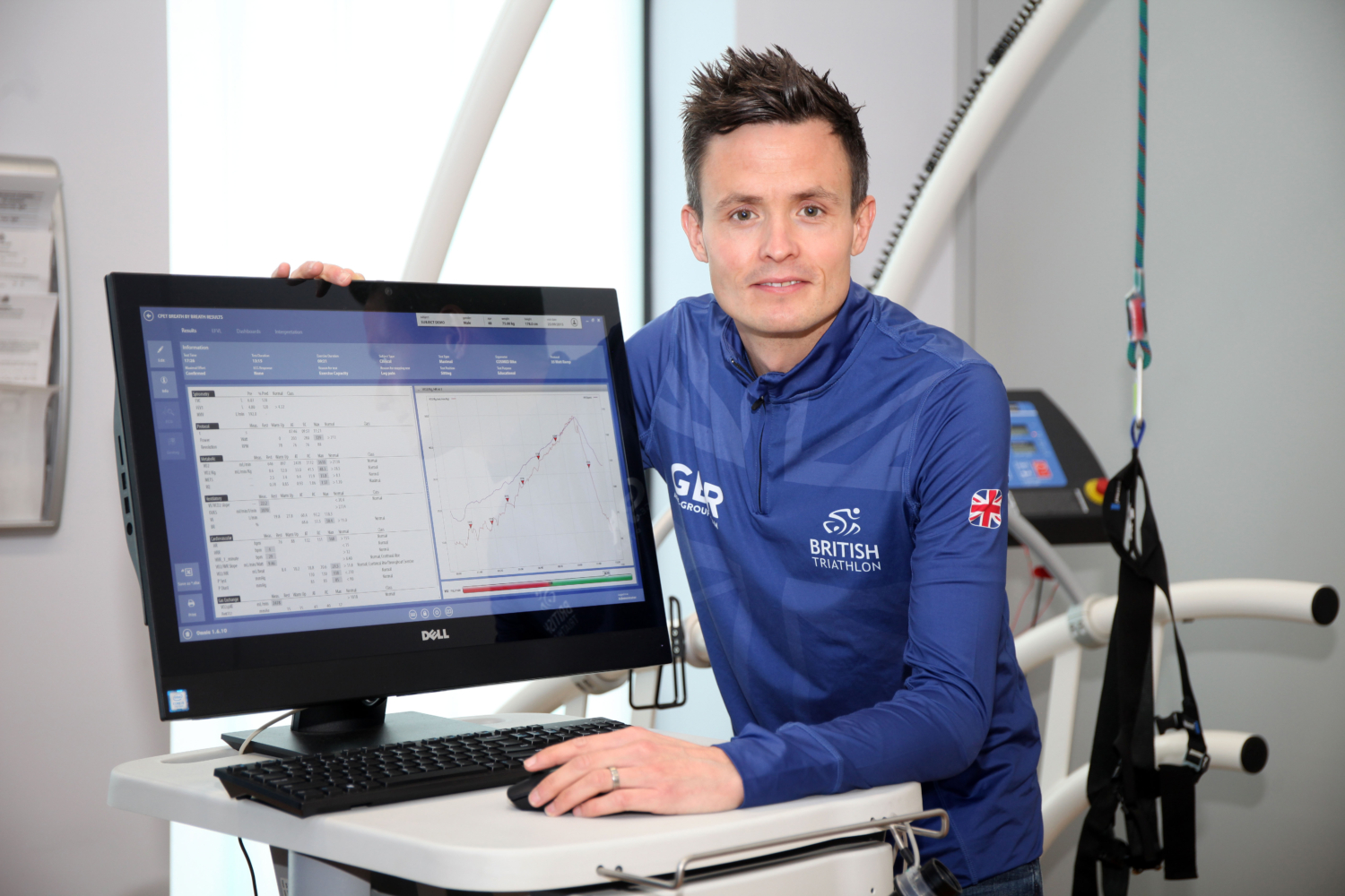 Exercise physiologist Stuart Fisher with VO2max - Reaseheath College