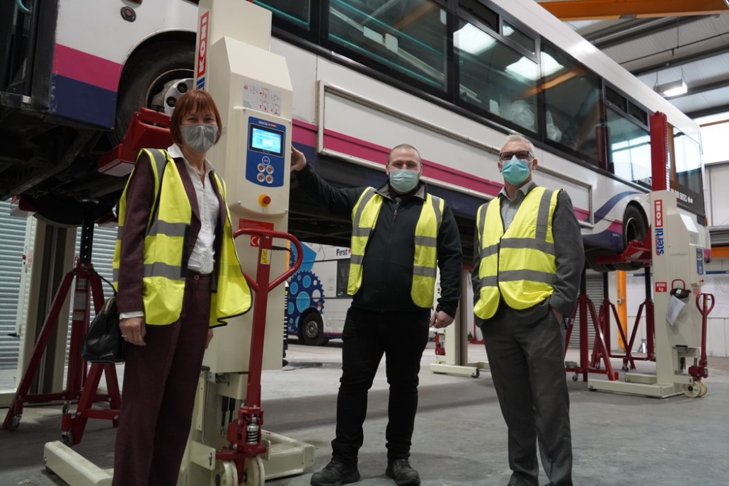 First bus coach jacked up - Reaseheath College