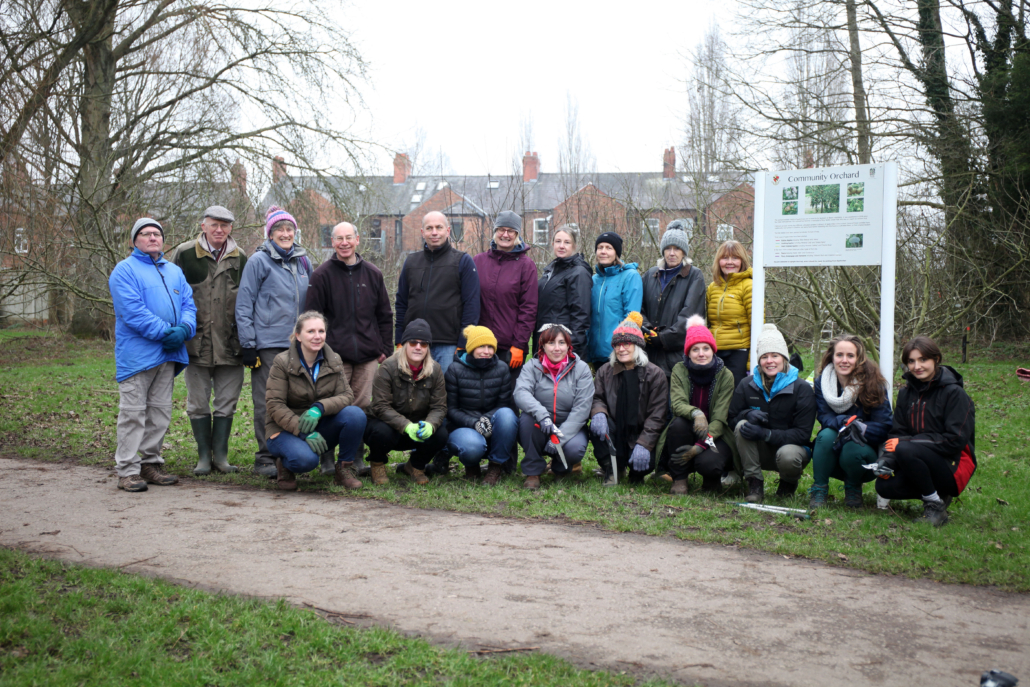 Reaseheath students and volunteers prepare community orchard for spring - Reaseheath College