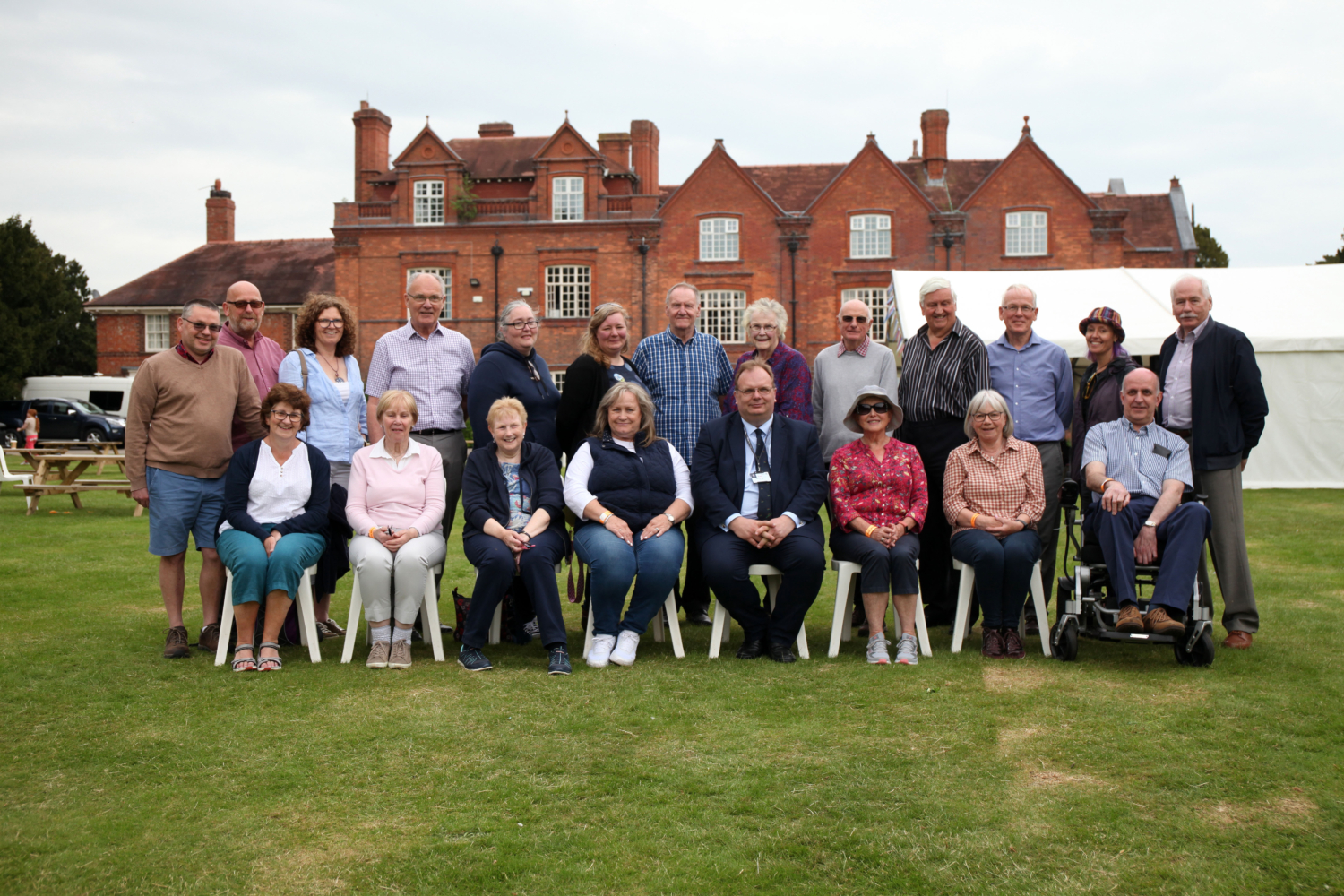 Reaseheath alumni and staff on main lawn - Reaseheath College