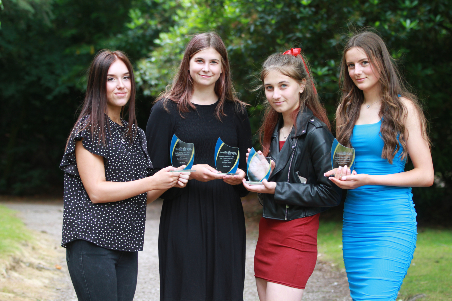 Equine award winners Ella Marsh, Morgan Holt, Chloe Ball, Madeleine Kay - Reaseheath College
