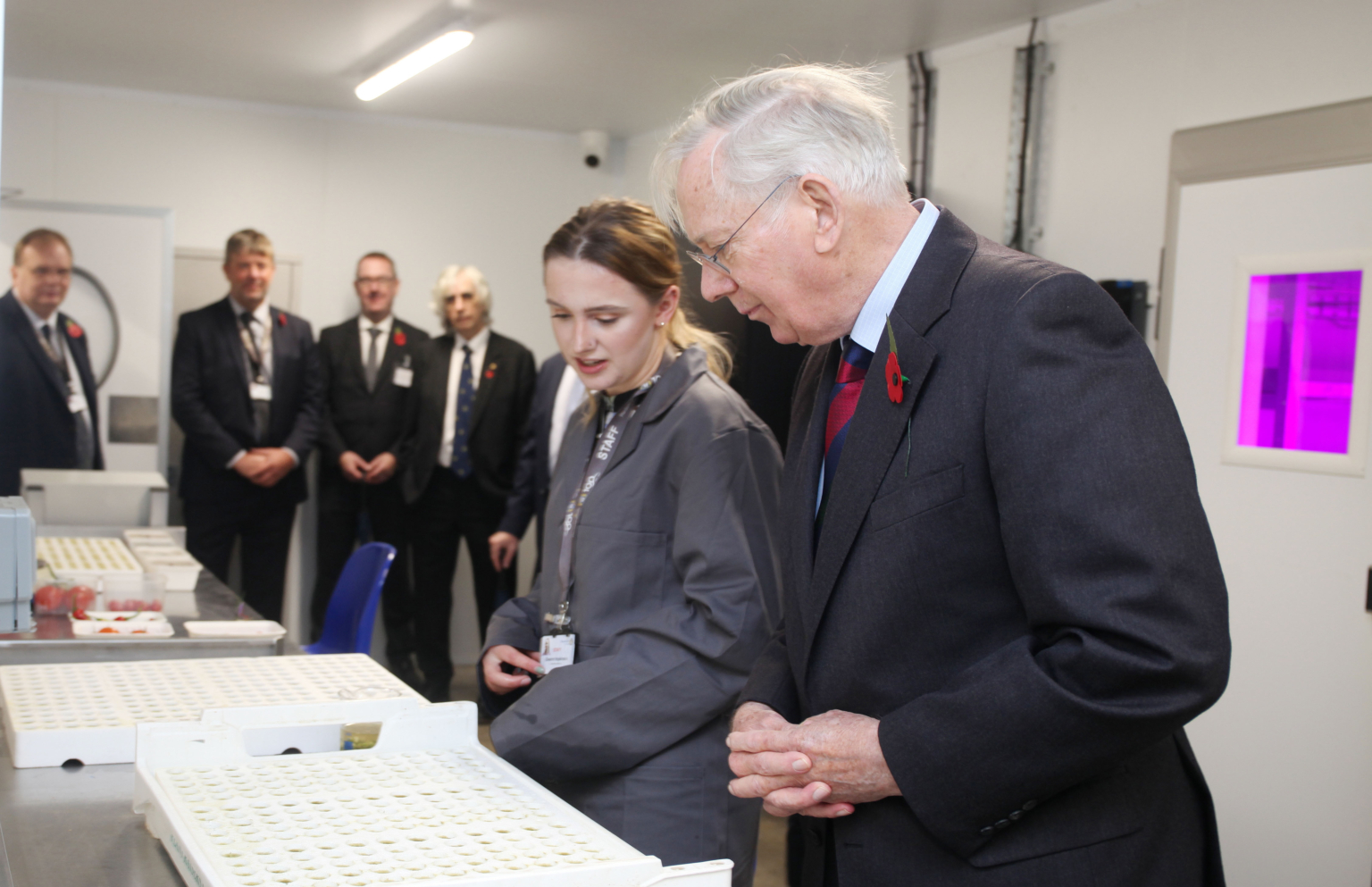 HRH The Duke of Gloucester in the Vertical Farm with Horticultural ...