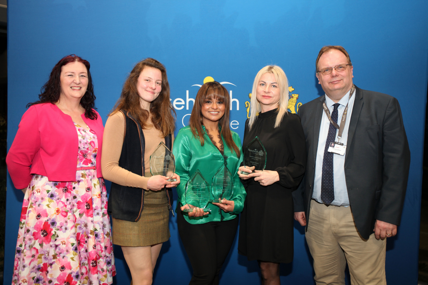 Winners Jessica Birtwistle, Sharlene Harrison, Iwona Kawa with Joanna Moonan and Marcus Clinton ...