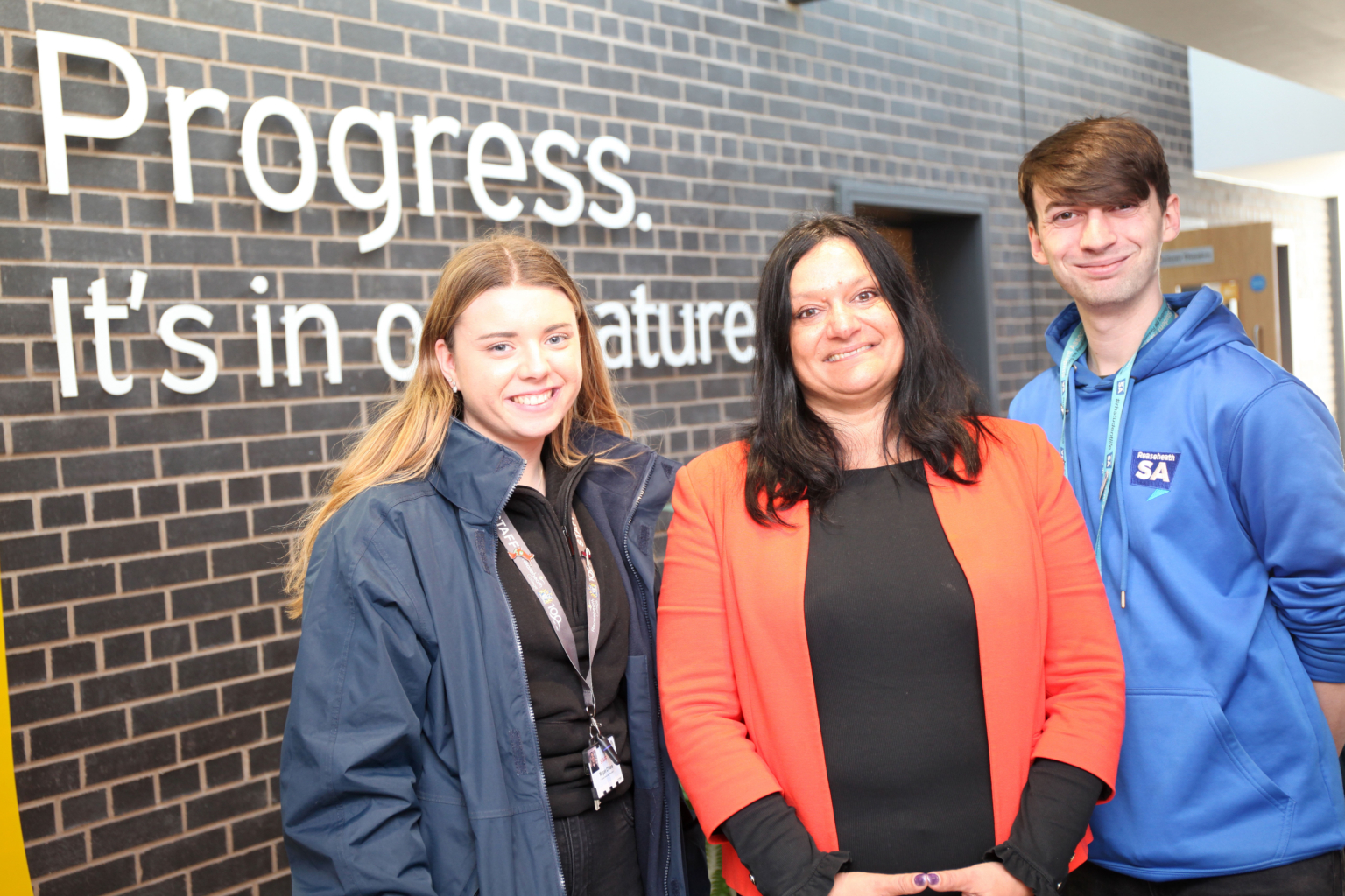 SA President Megan O'Hara, Sarah Mukherjee, Vice President Andrew Woodhead - Reaseheath College