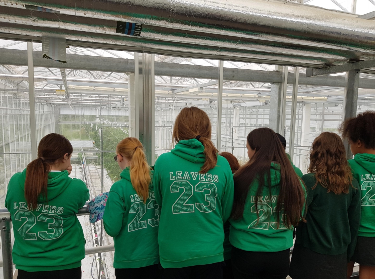 Wistaston Academy pupils in Reaseheath College glasshouse - Reaseheath College