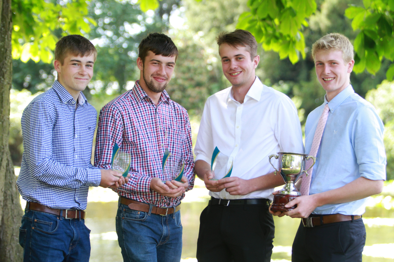 Agriculture L3 Adv Dip top students George Williams, Archie Bailey, Archie Wedd, Ben Gratton ...