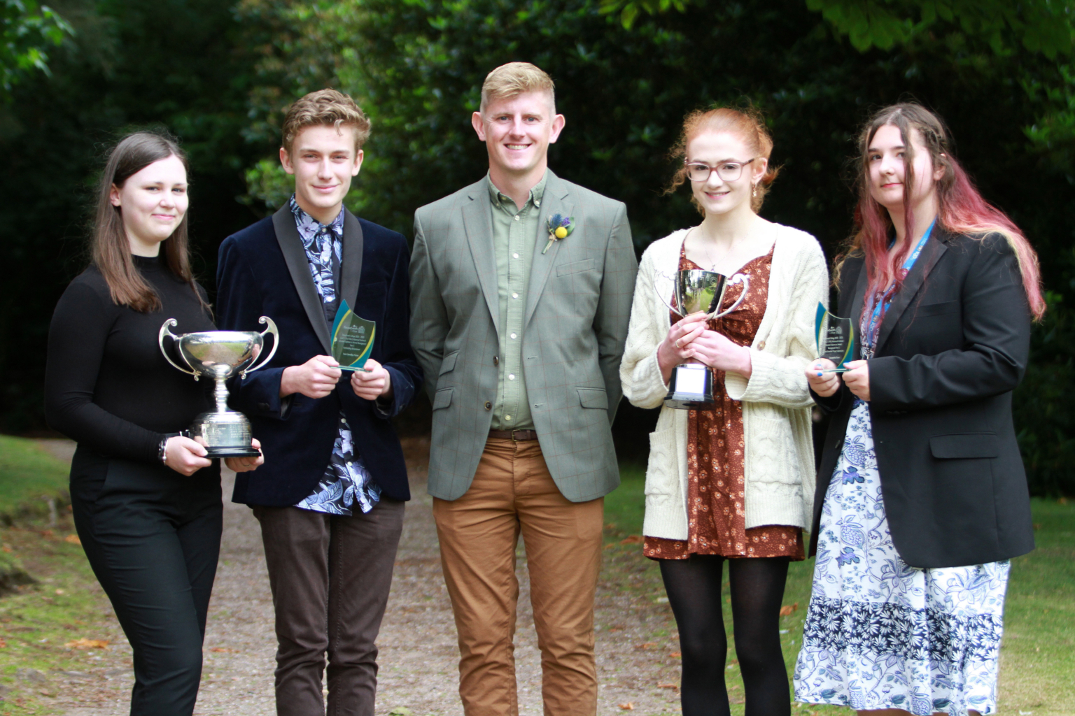 Animal management award winners Keeley Waters, Ioan Llewellyn-Foster, Greg Clifton, Rosie Laxton ...