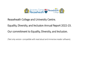 Equality, Diversity and Inclusion Report 2021-22 - Staff and Learners - text to speech ...