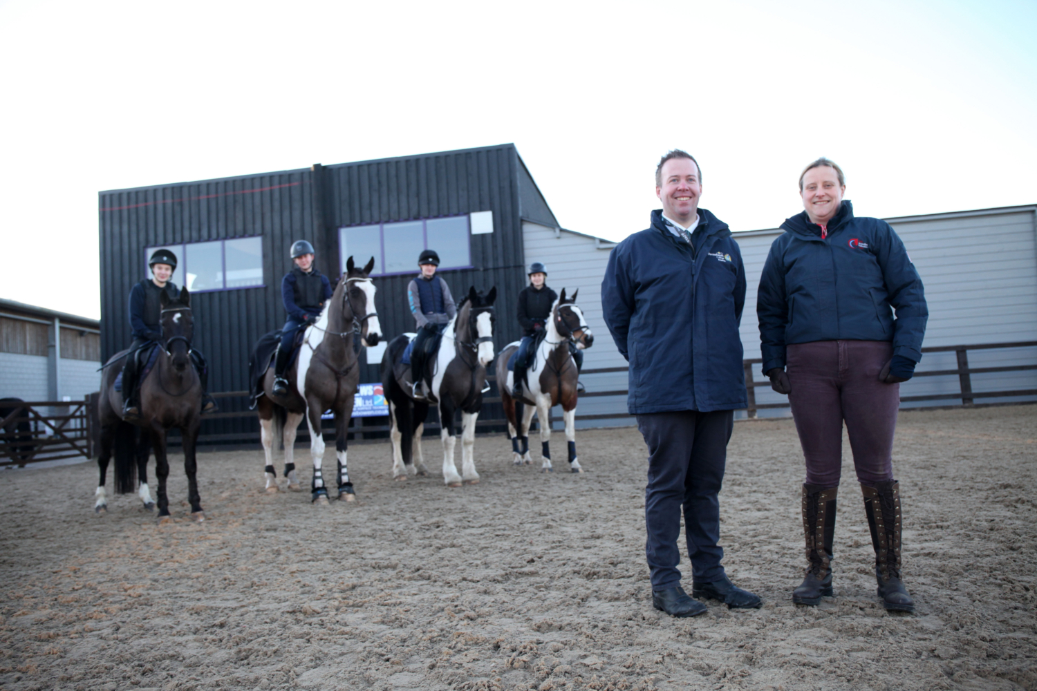 James Rayner and Charis Howard with students Alana Broxton Clarke, Nia ...