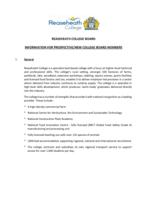 Information for Prospective/New College Board Members - Reaseheath College
