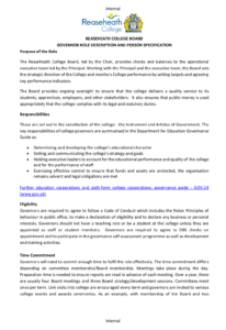 Role Description and Person Specification for Board Members - Reaseheath College