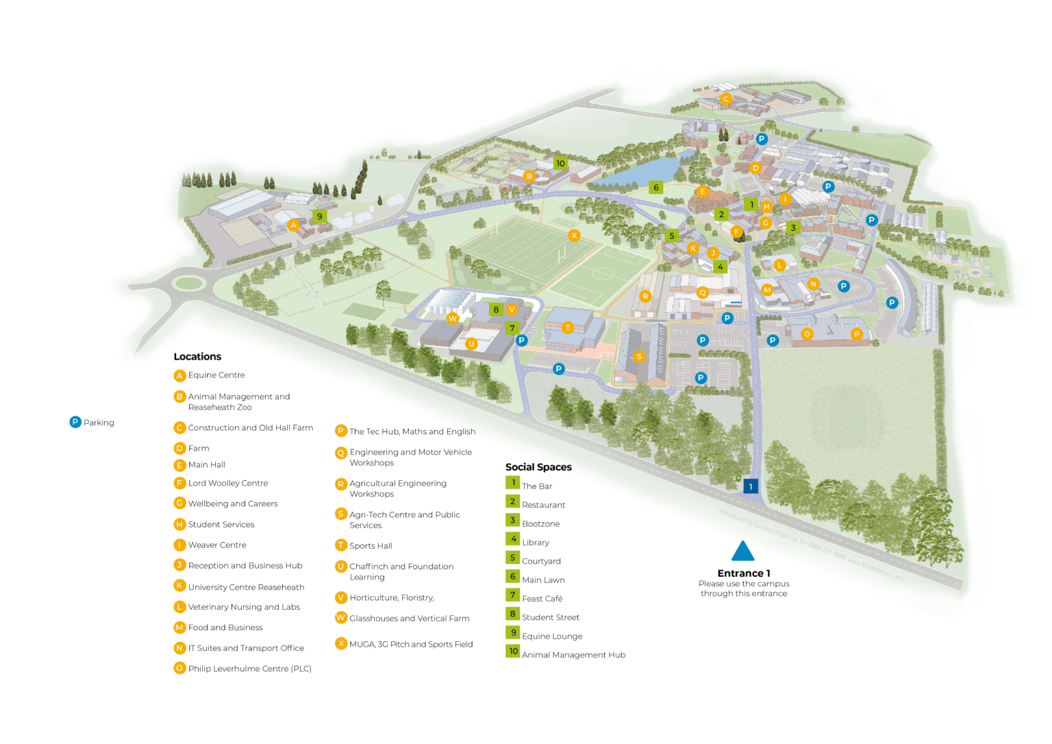 RH Generic Reaseheath Campus Map Oct 23 - Reaseheath College